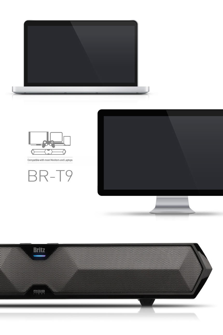 브리츠 블루투스 게이밍 사운드바 스피커BR-T9_Britz