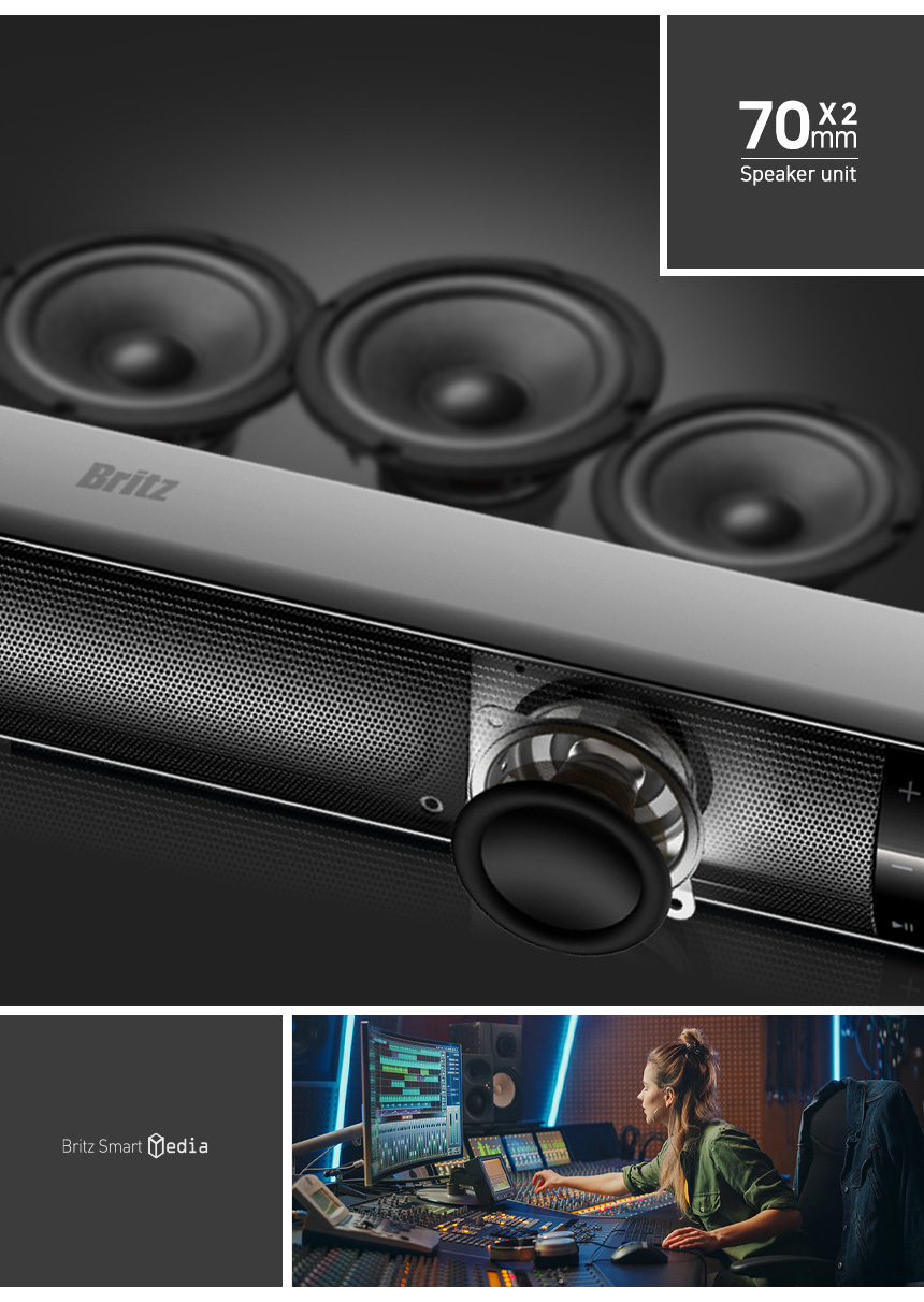 브리츠 포터블 블루투스 사운드바 스피커 BR-T10_Britz