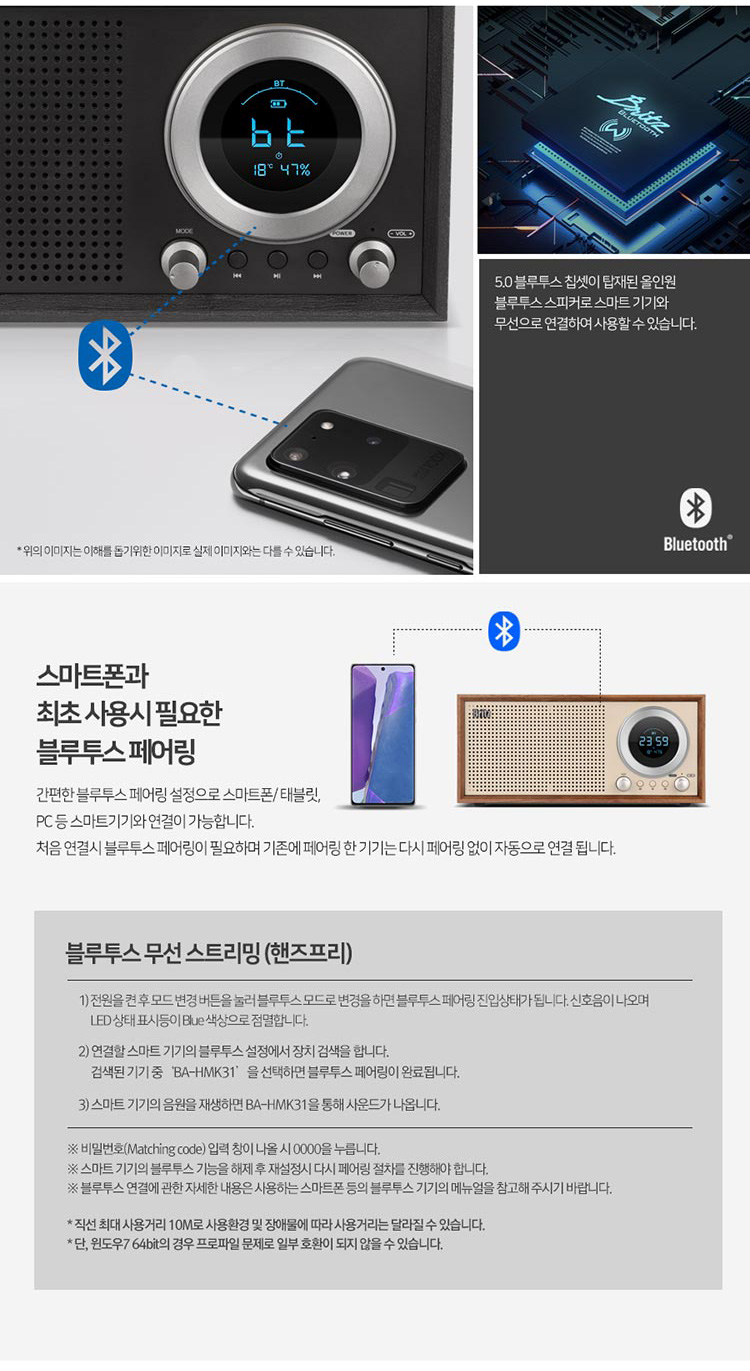 브리츠 레트로 올인원 블루투스 스피커 BA-HMK31_Britz